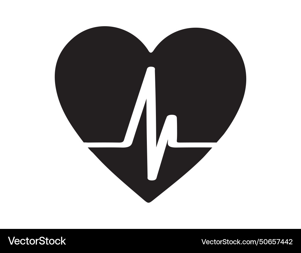 Heart care icon silhouette art Royalty Free Vector Image