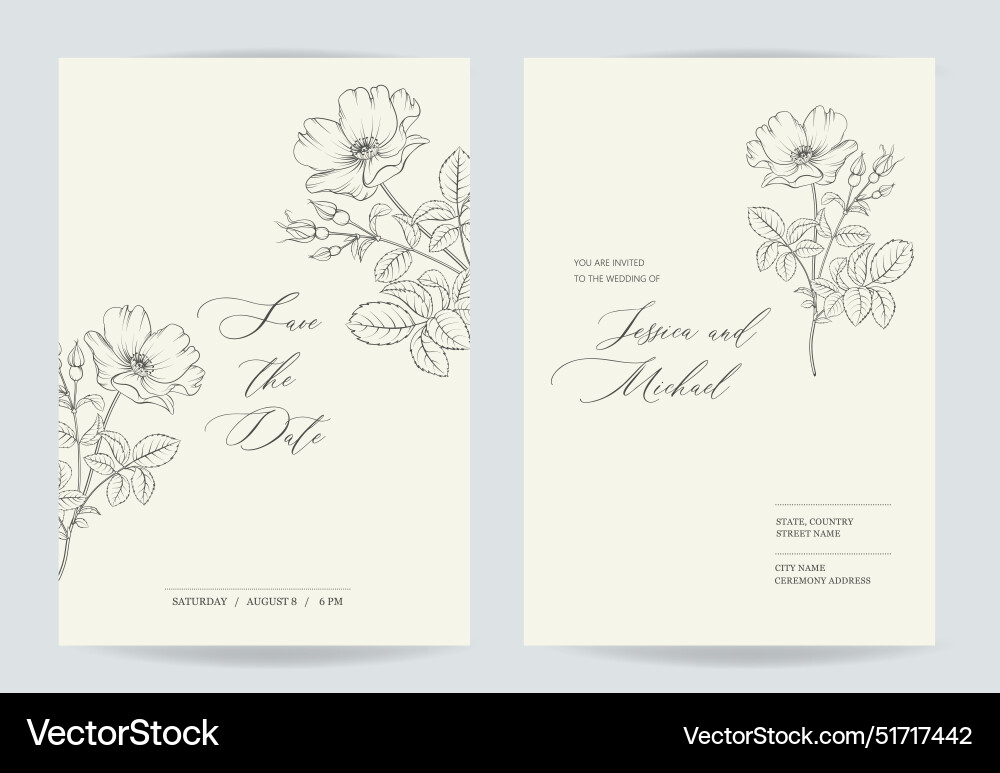 Marriage invitation card with custom sign Vector Image