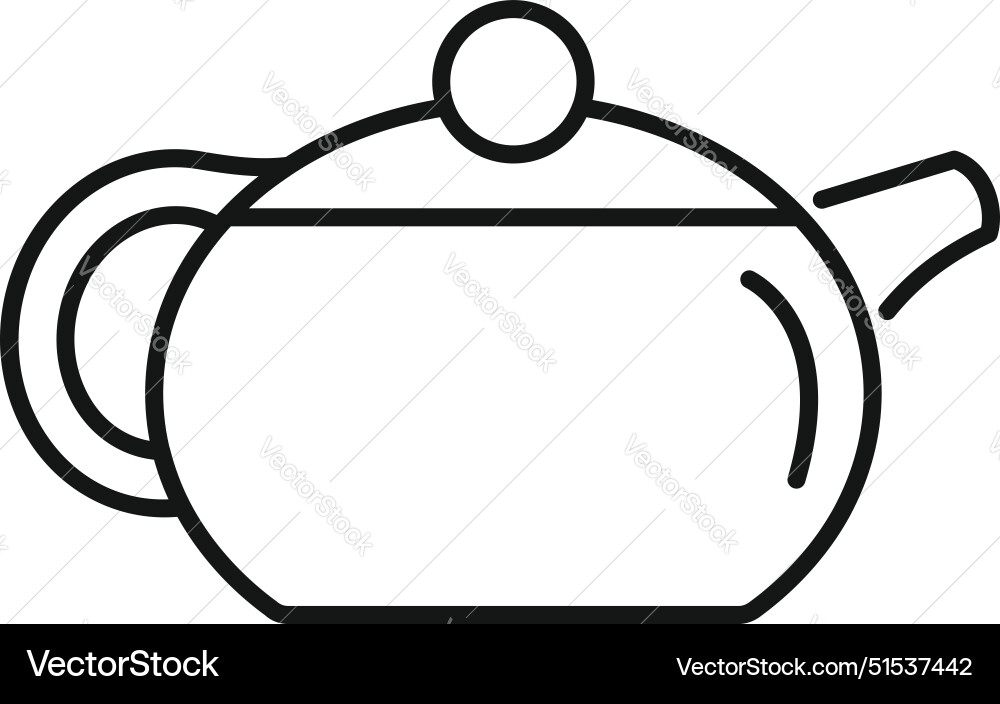 Minimalist teapot line art icon Royalty Free Vector Image