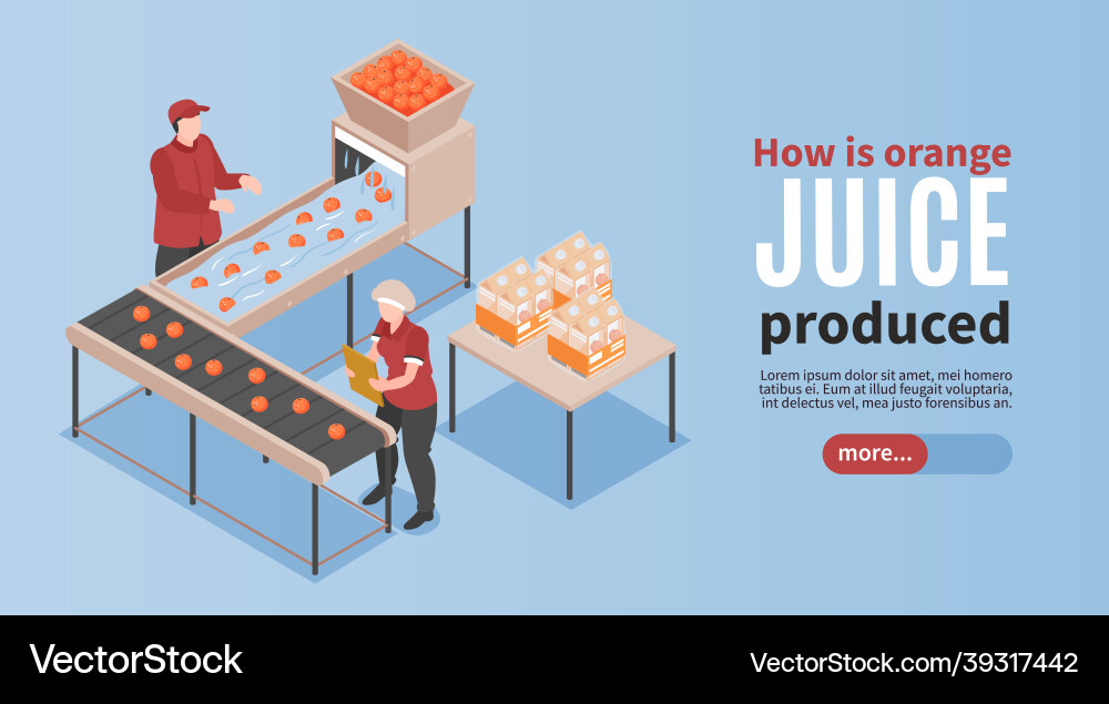 Orange juice production composition Royalty Free Vector