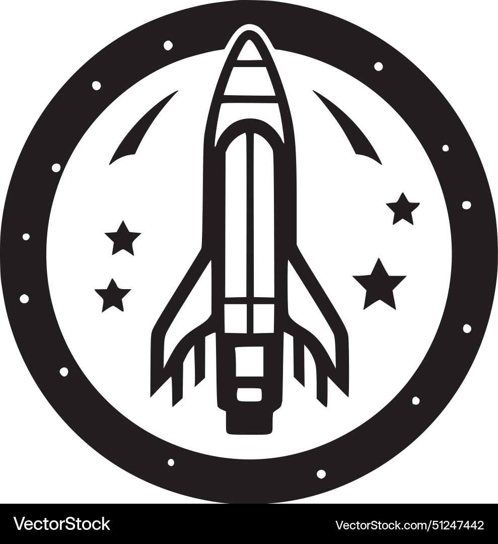 Space - minimalist and flat logo Royalty Free Vector Image