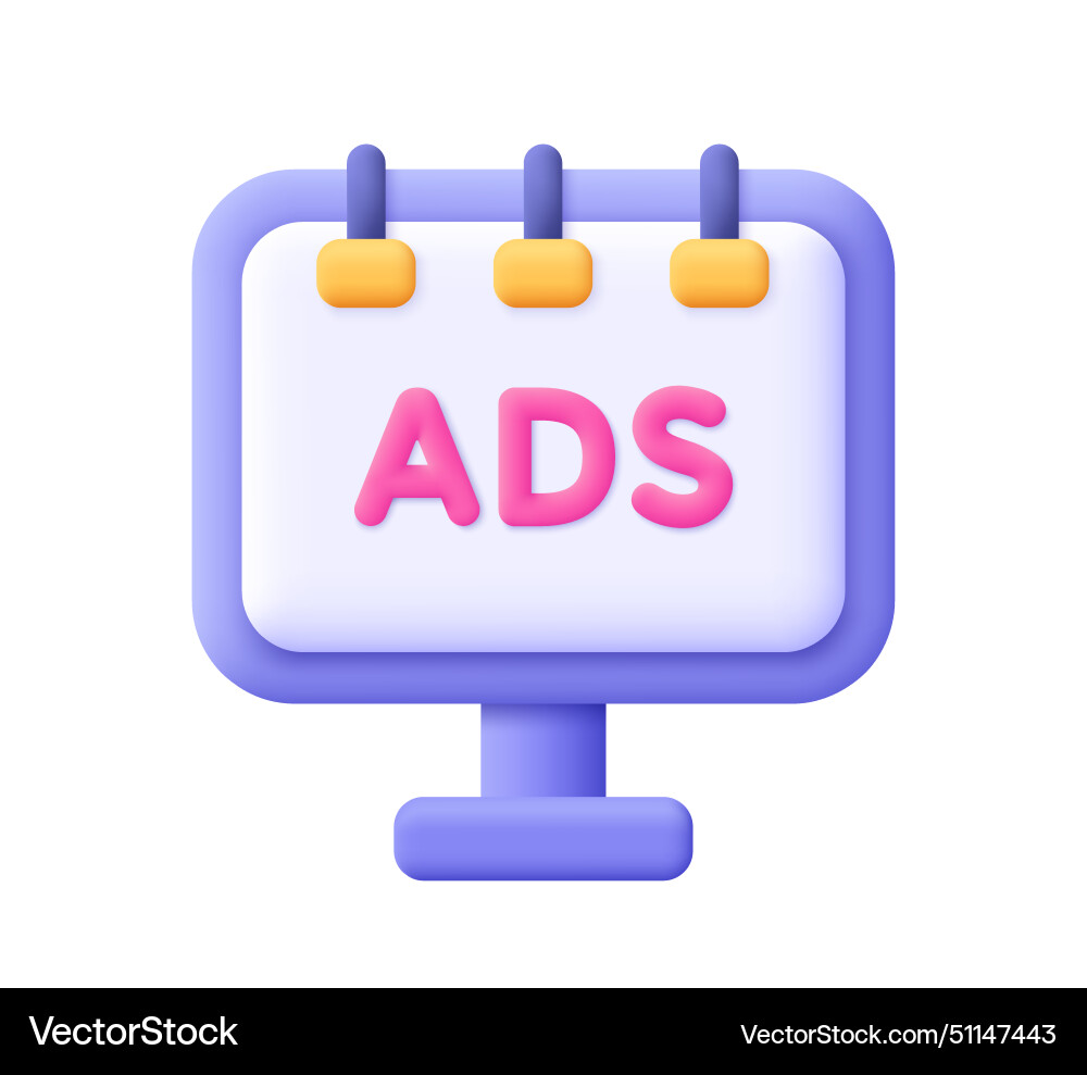 Advertising billboard with ads letter Royalty Free Vector