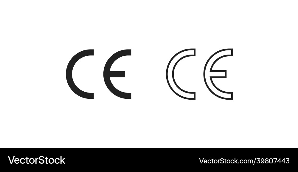 Ce simple black and line design icon set Vector Image