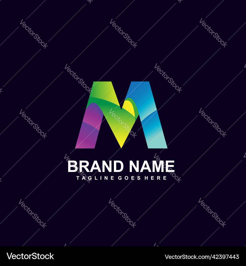 Colorful letter m logo design Royalty Free Vector Image