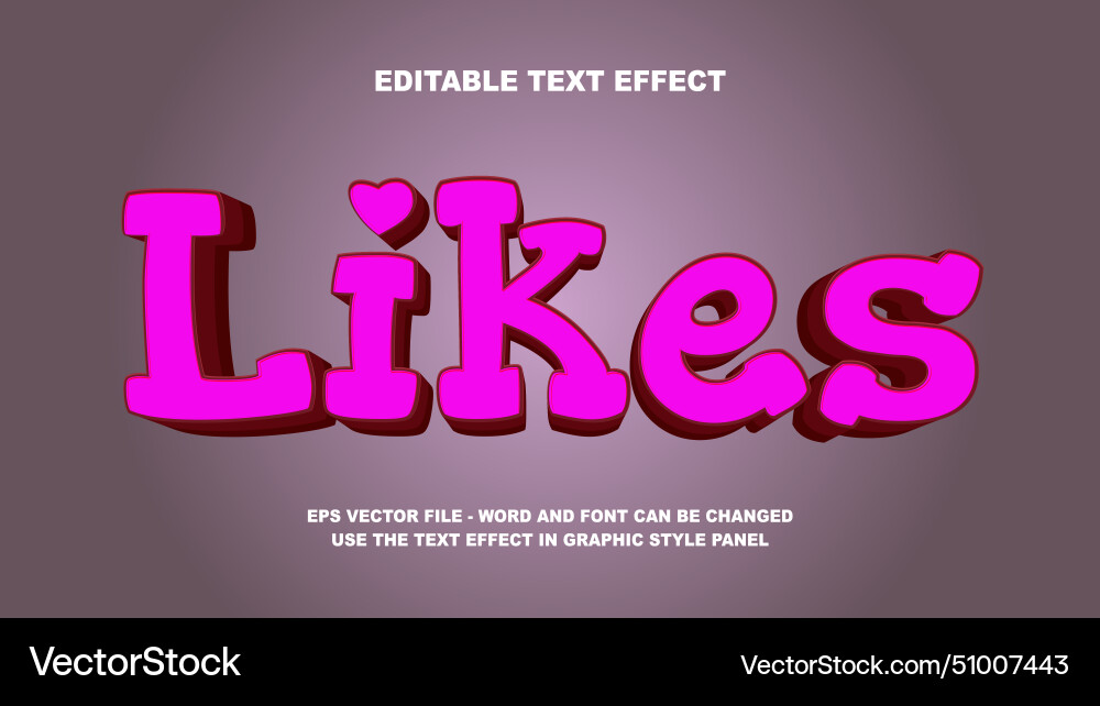 Editable text effect likes 3d template Royalty Free Vector