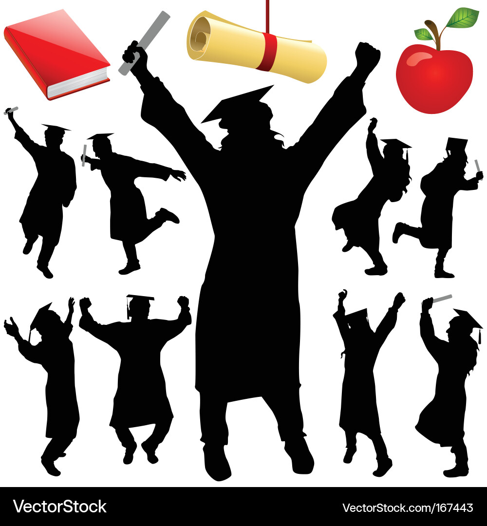 Graduation set Royalty Free Vector Image - VectorStock