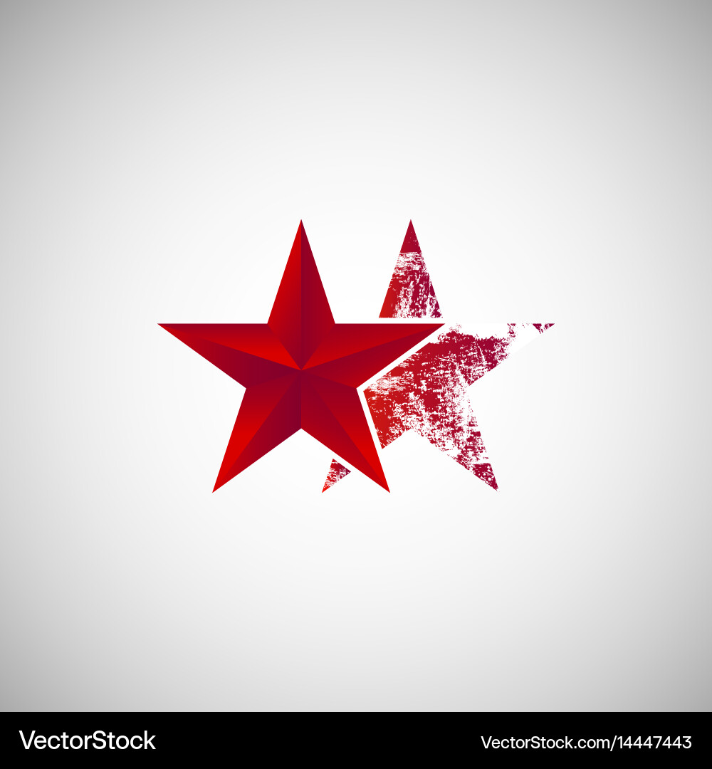 Isolated two red star logo Royalty Free Vector Image