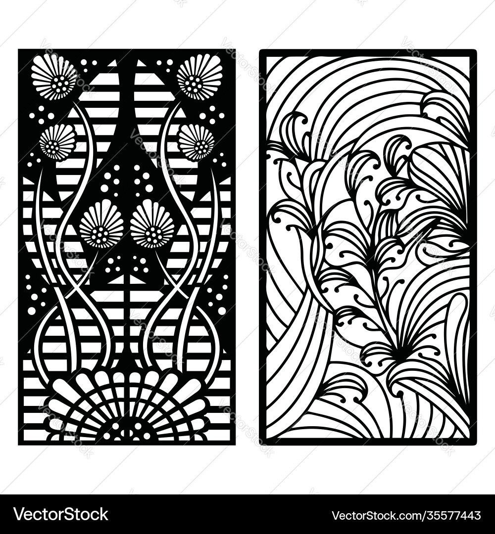 Laser cutting pattern design Royalty Free Vector Image