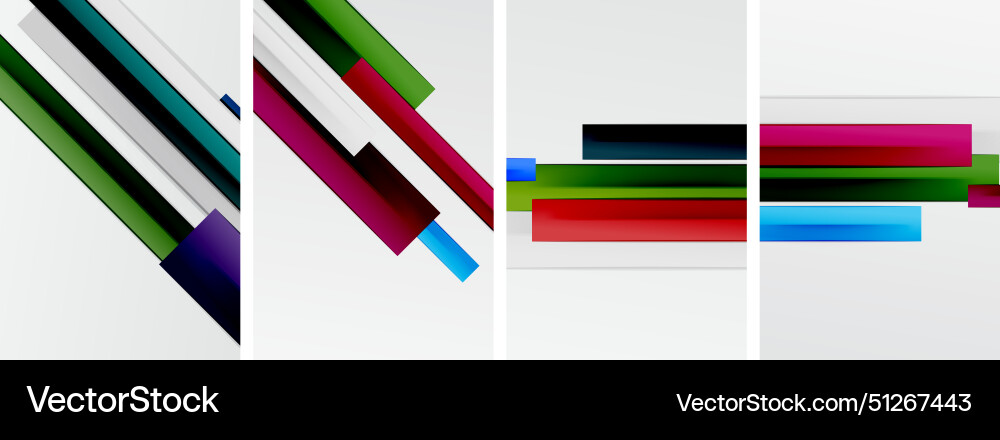 Minimal lines and color stripes poster abstract Vector Image