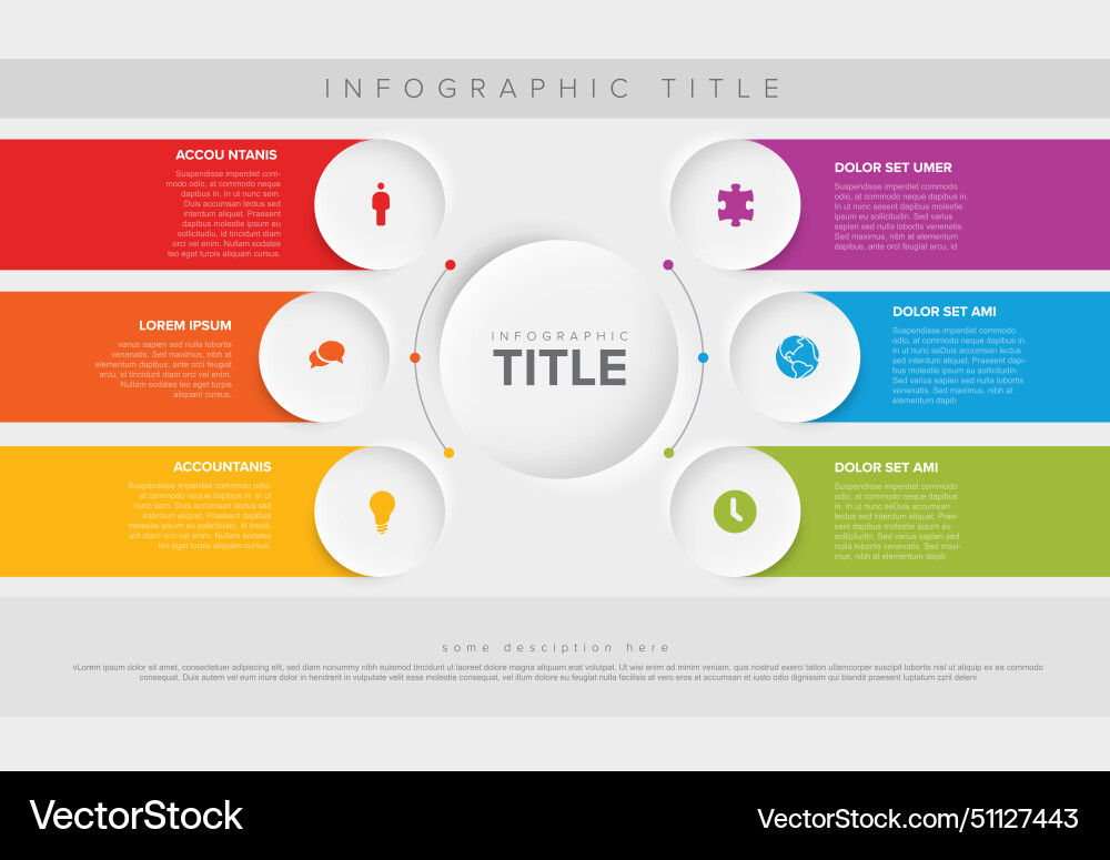 Multipurpose Infographic Template With Six Vector Image