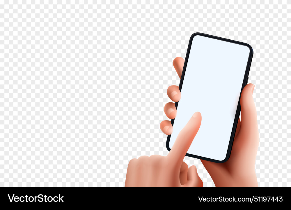 Phone in hand on a transparent background smart Vector Image