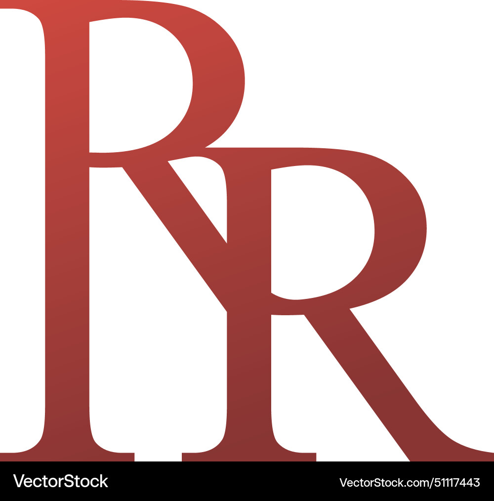 R and letter logo claret color Royalty Free Vector Image