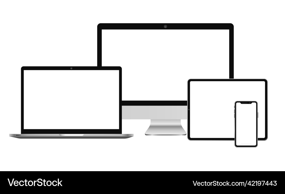 Realistic computer digital devices Royalty Free Vector Image