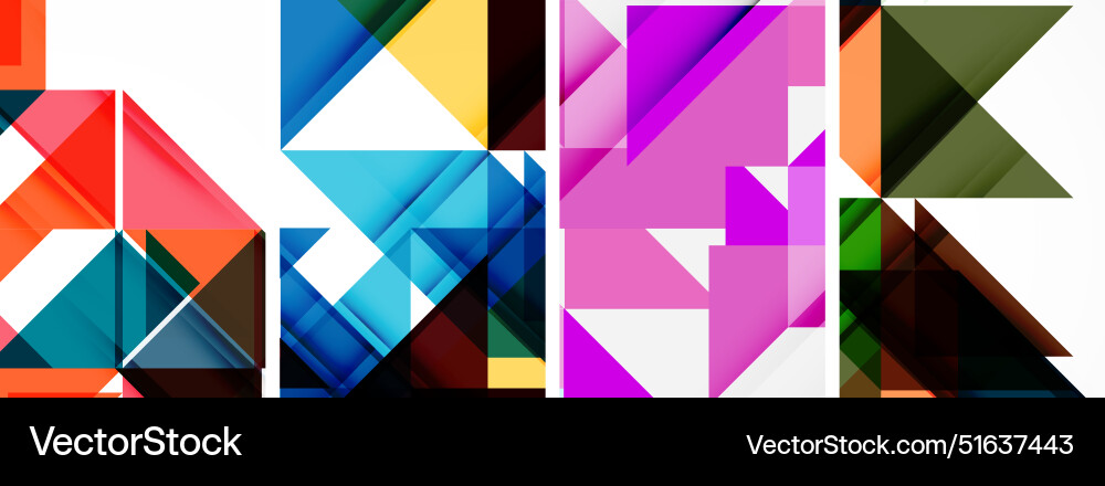 Set of abstract random triangle composition Vector Image