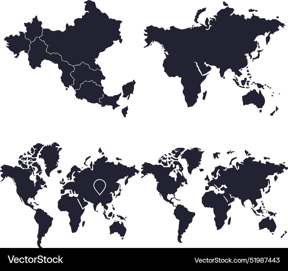 World maps global world map Royalty Free Vector Image