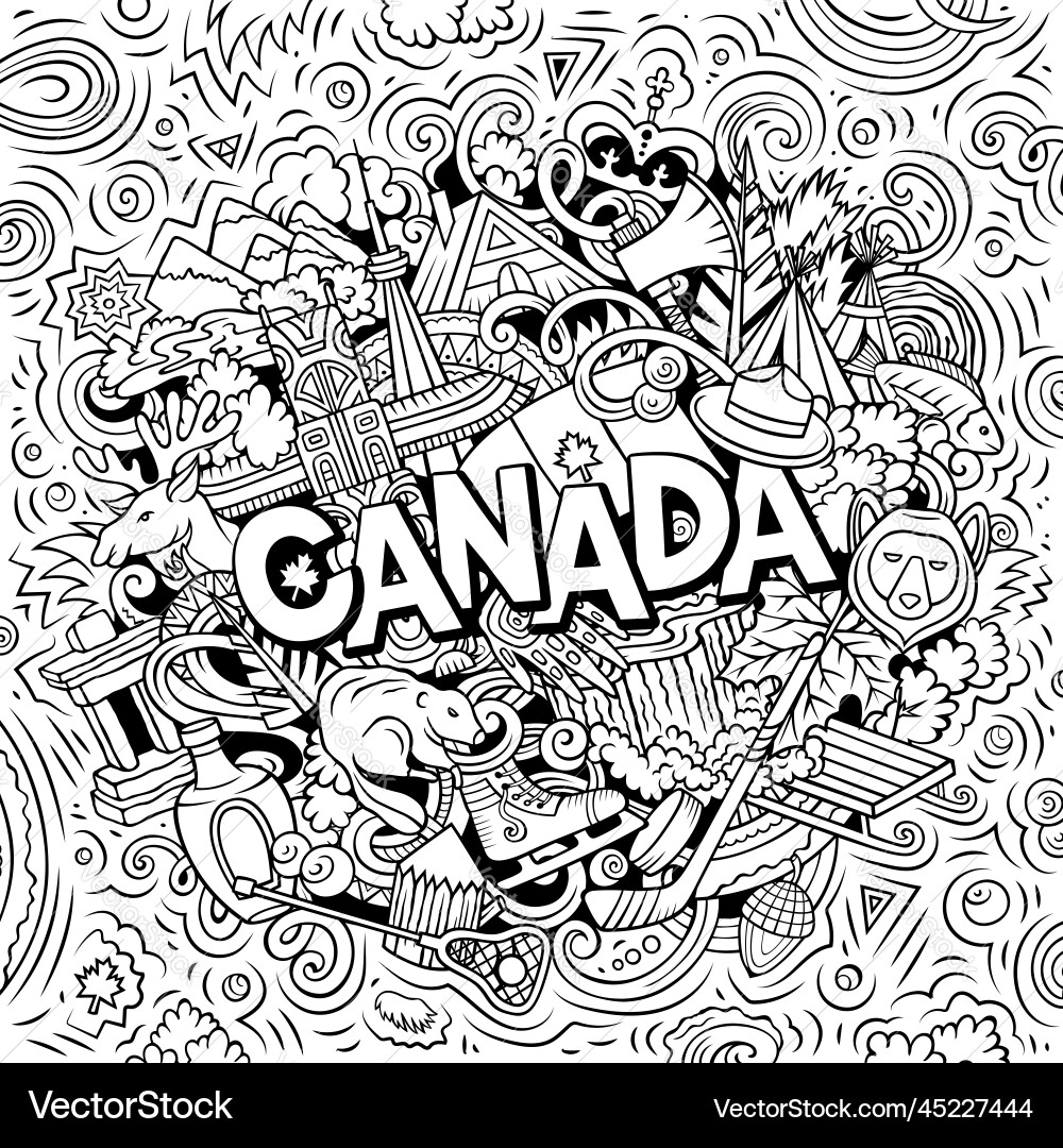 Canadian Doodle - Maple Leaf Fun Royalty Free Vector Image