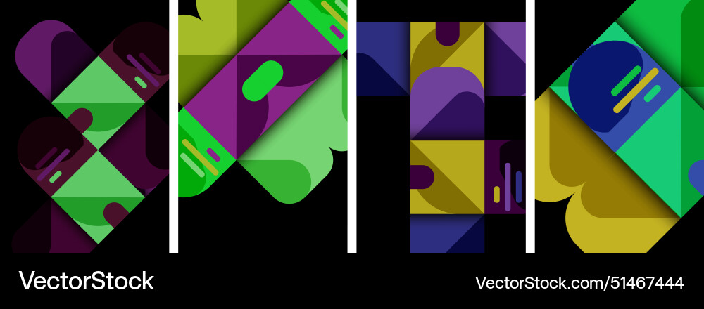 Geometric colorful poster backgrounds with squares