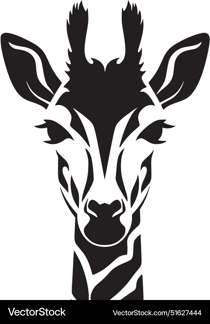 Giraffe - black and white Royalty Free Vector Image