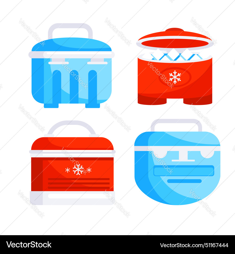 Handheld ice cooler boxes summer bag Royalty Free Vector