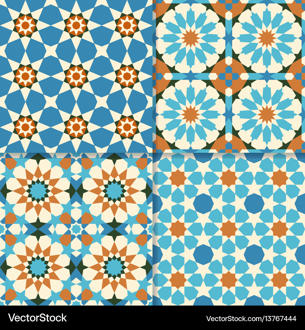 Moroccan Geometric Patterns Royalty Free Vector Image