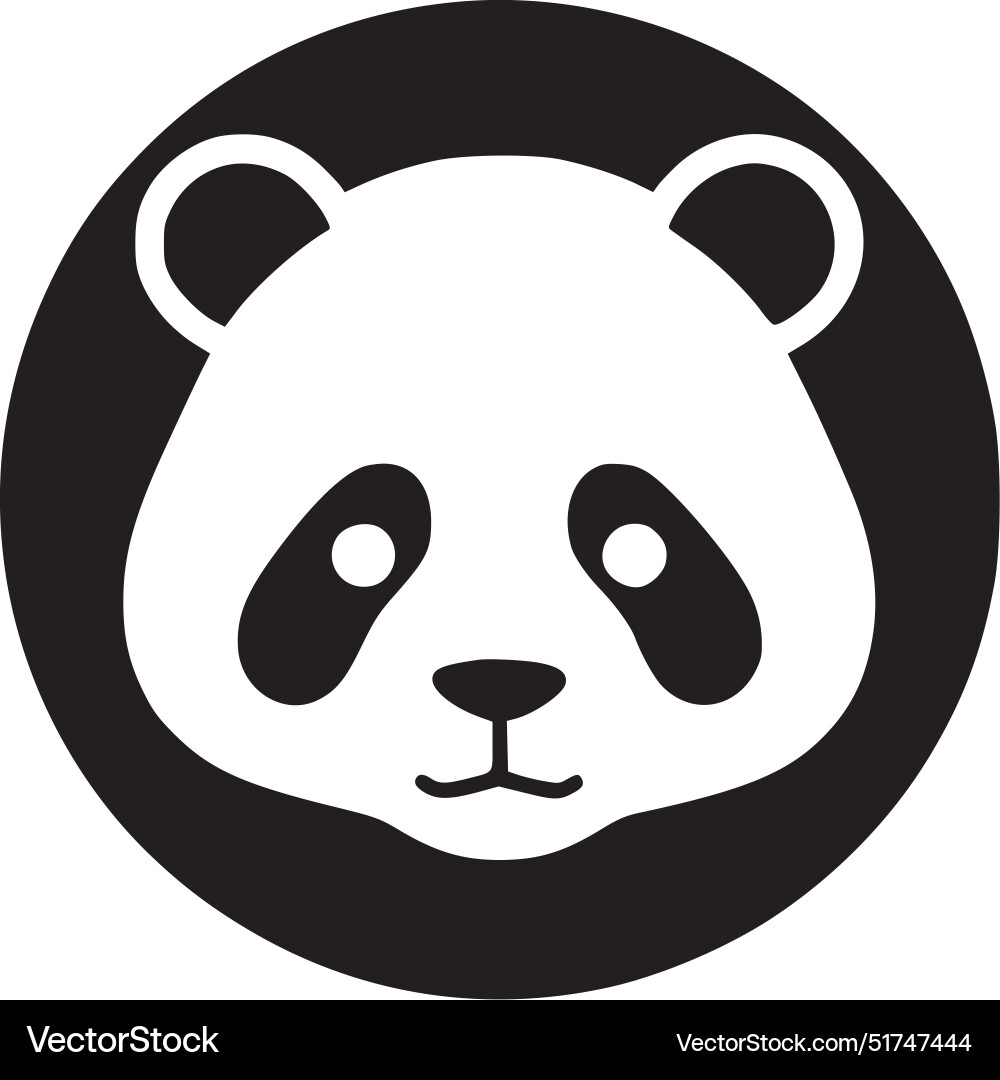 Panda - black and white Royalty Free Vector Image