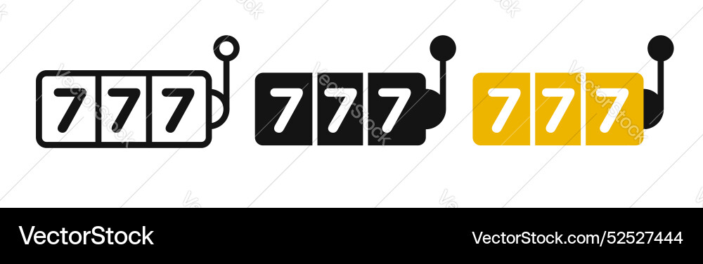 Slot machine thin line icon set Royalty Free Vector Image