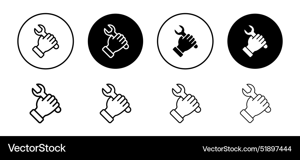 Spanner in hand for repair or fix work Royalty Free Vector