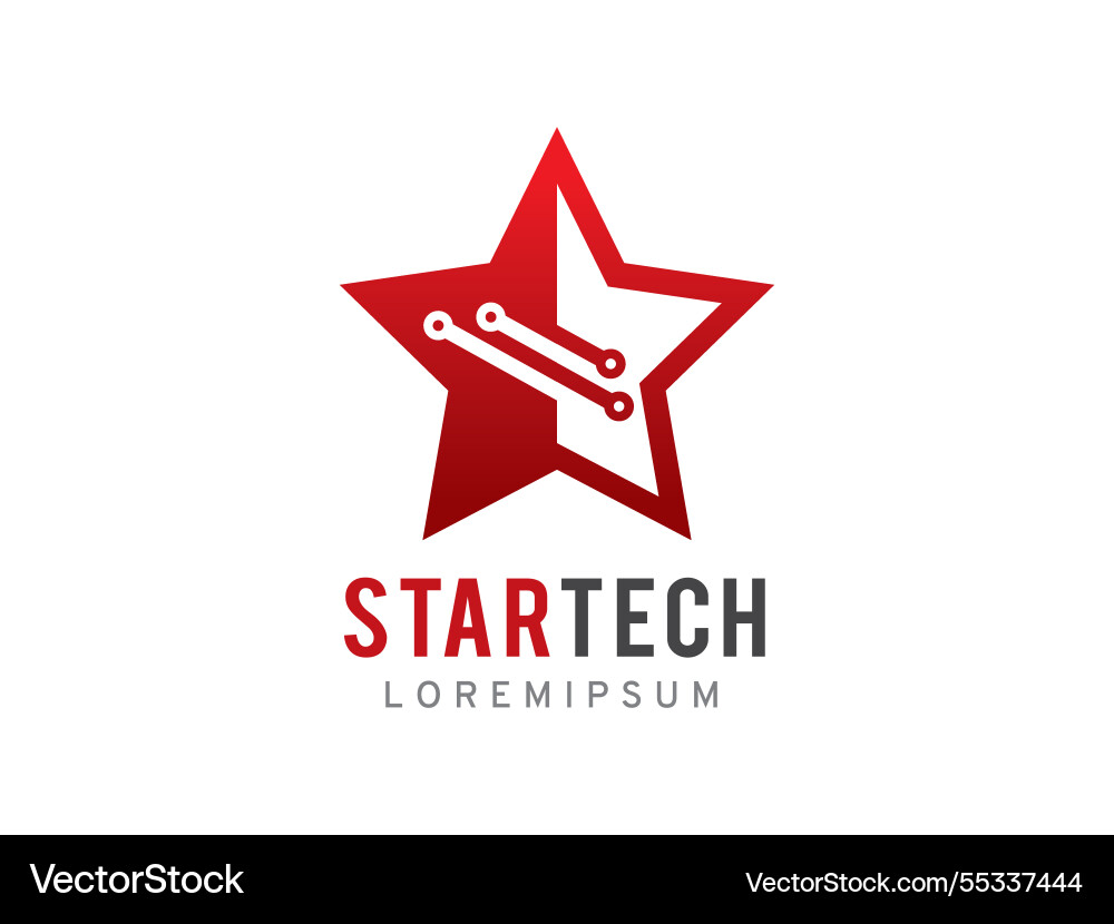 Star technology logo symbol or icon template Vector Image