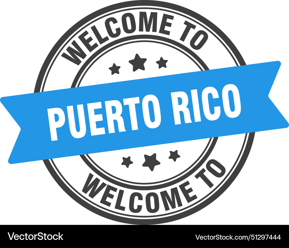 Welcome to puerto rico stamp round Royalty Free Vector Image