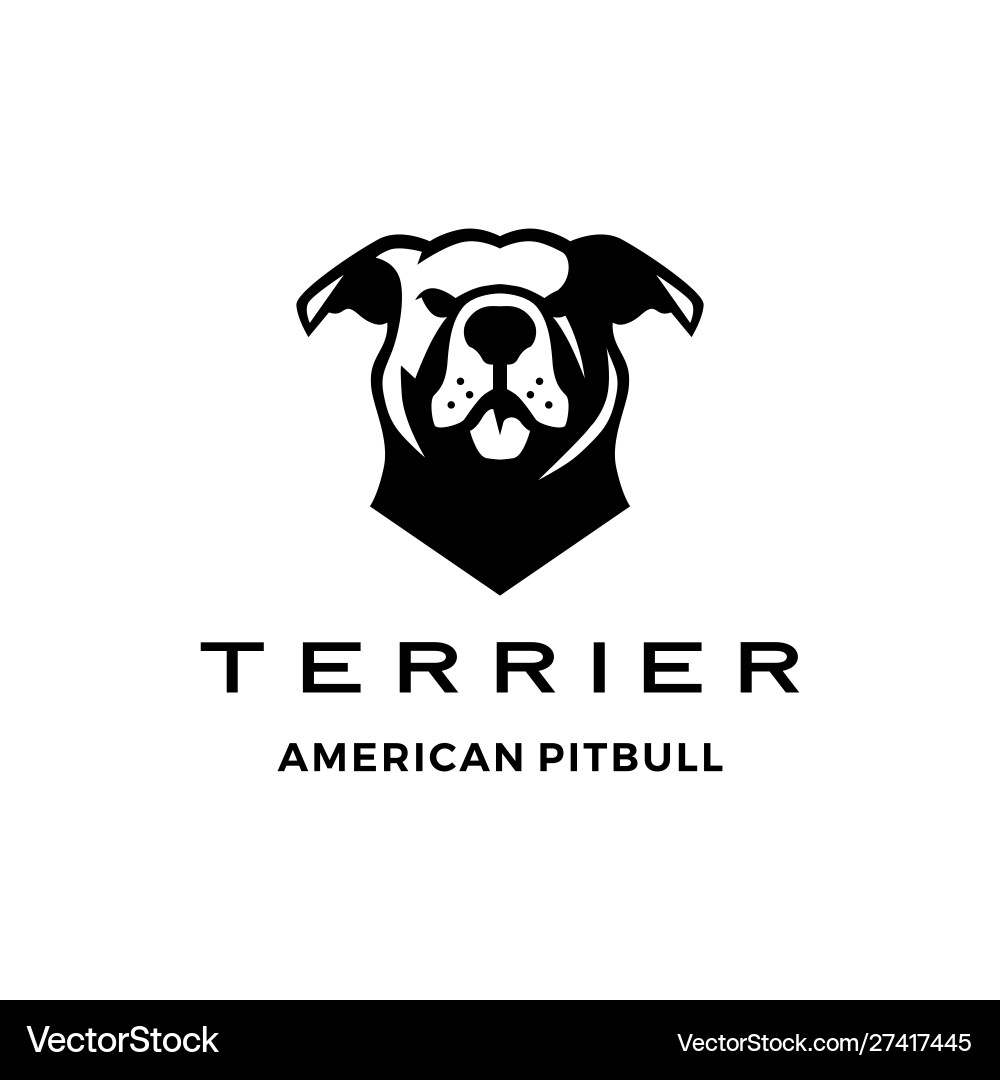 American pit bull pitbull terrier logo icon Vector Image