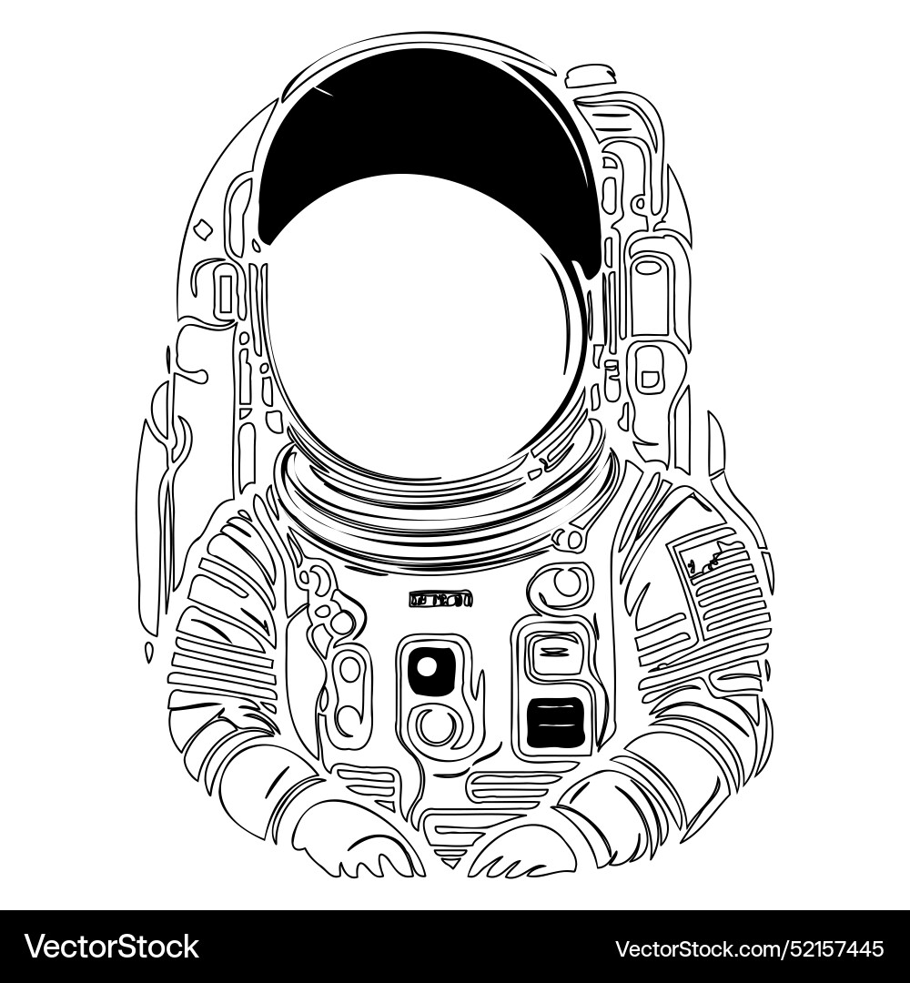 Astronaut outline sketch Royalty Free Vector Image