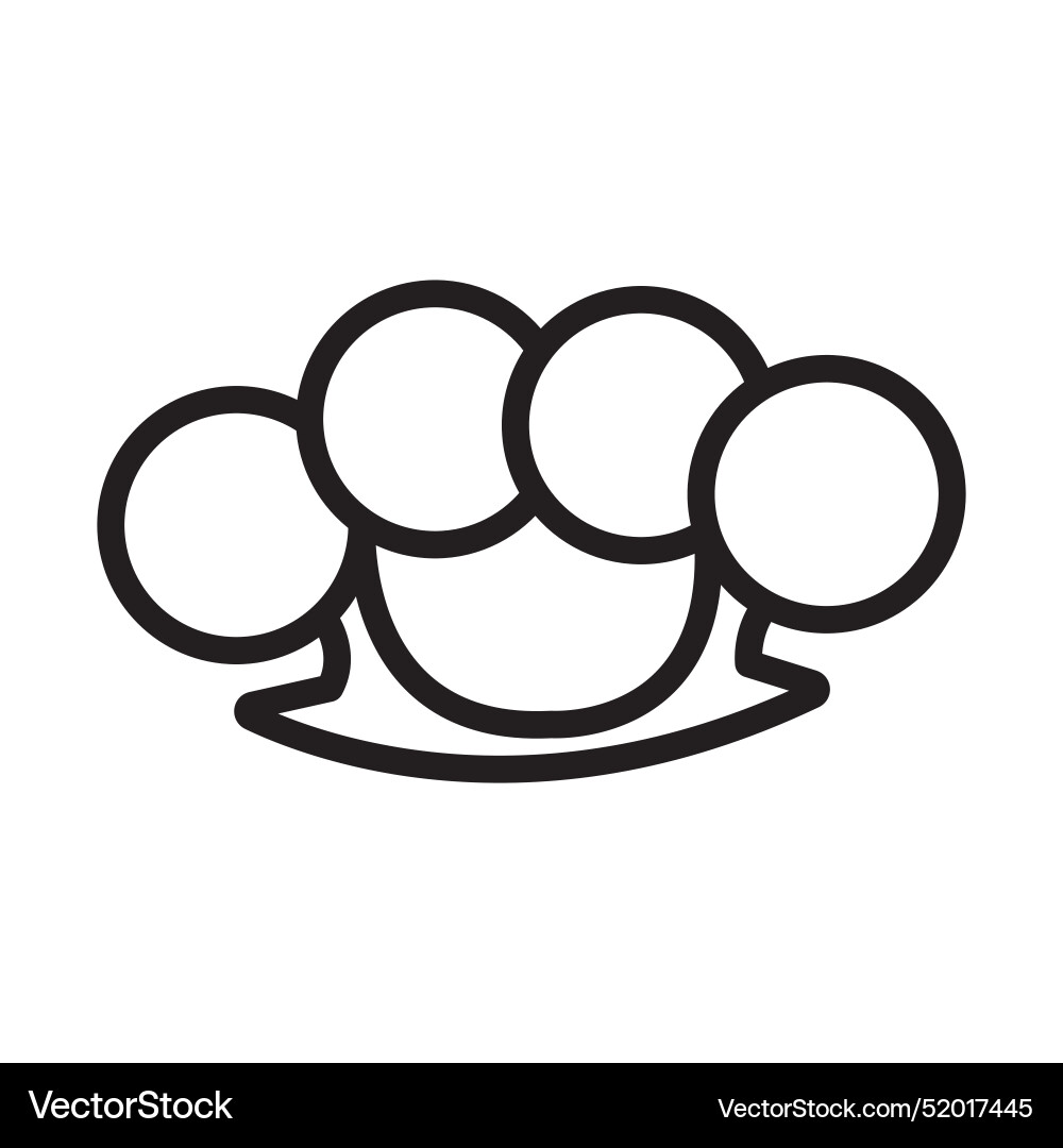 Brass knuckles icon black line art Royalty Free Vector Image
