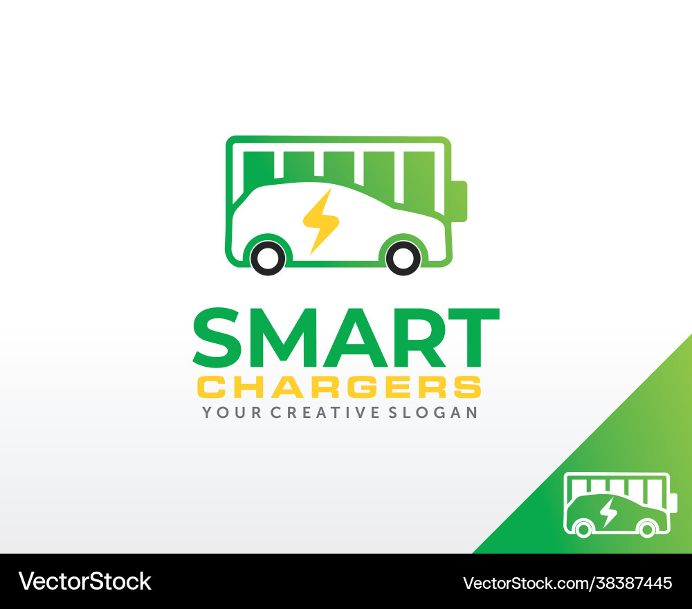Electric vehicle battery logo electrical Vector Image