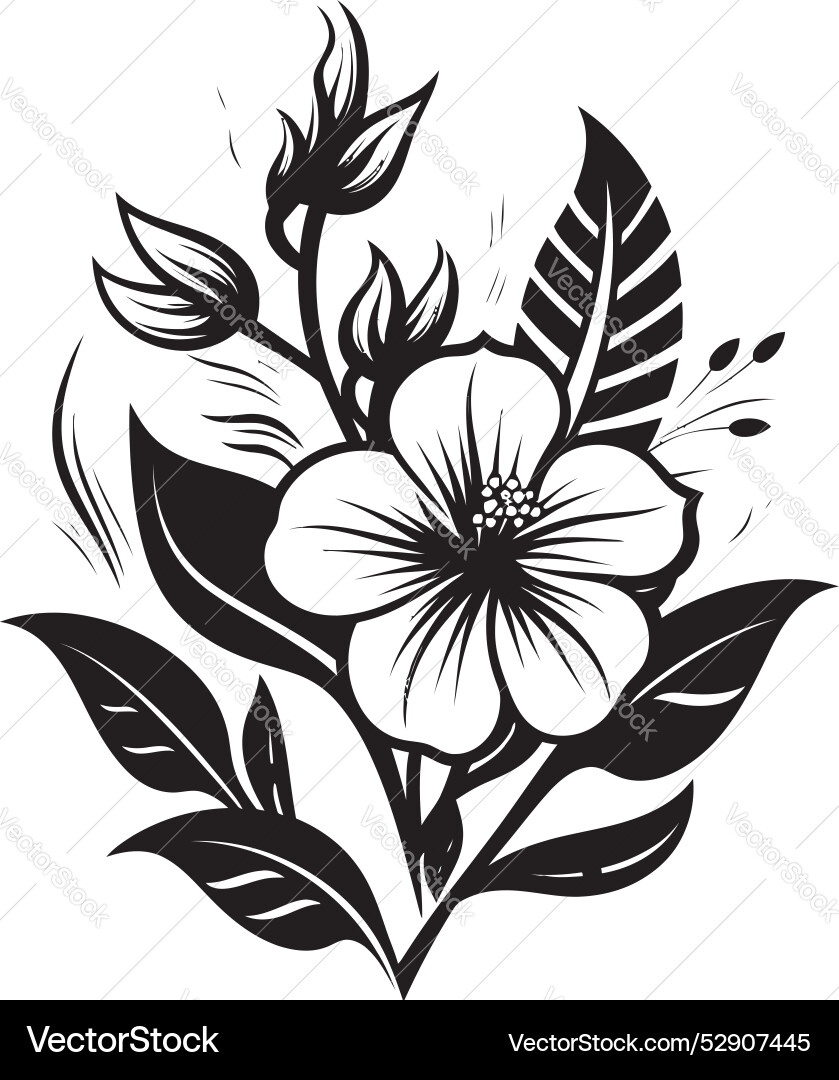 Floral centerpiece icon border Royalty Free Vector Image