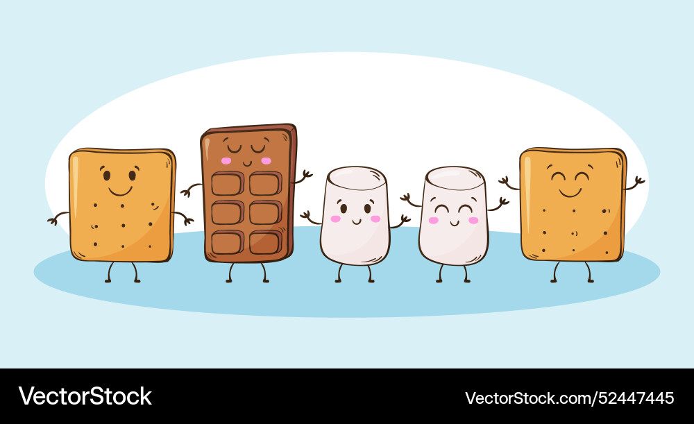 Hand drawn delicious smore Royalty Free Vector Image
