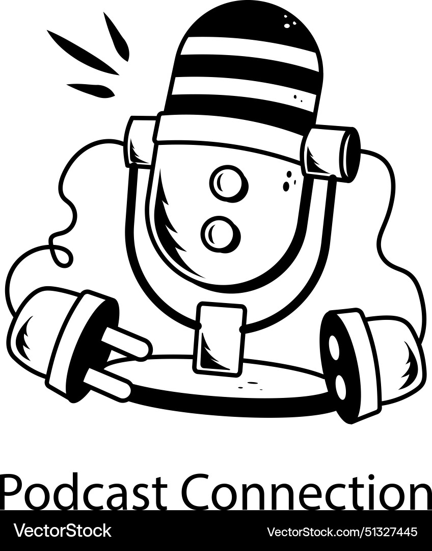 Podcast connection Royalty Free Vector Image - VectorStock