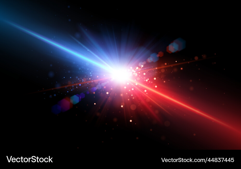 Red and blue forces light rays background Vector Image