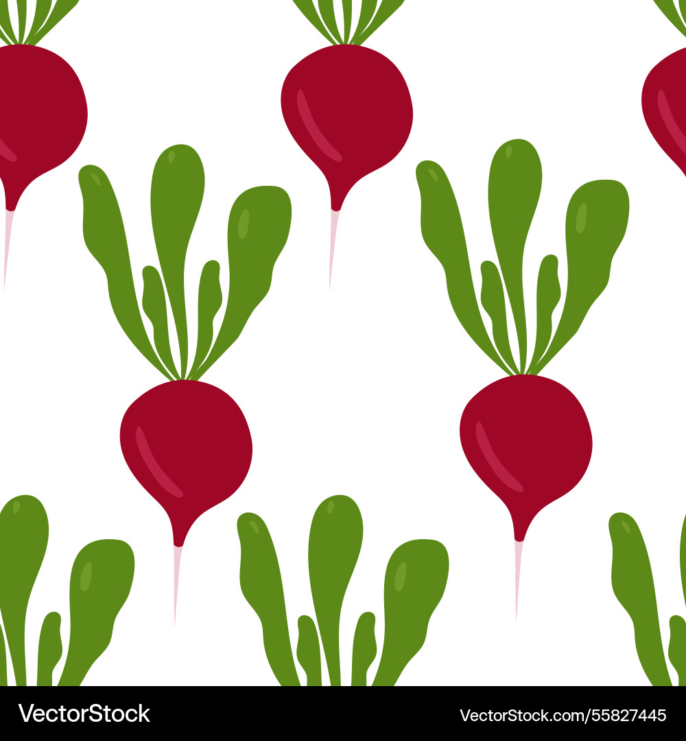 Seamless pattern with vegetables radishes Vector Image