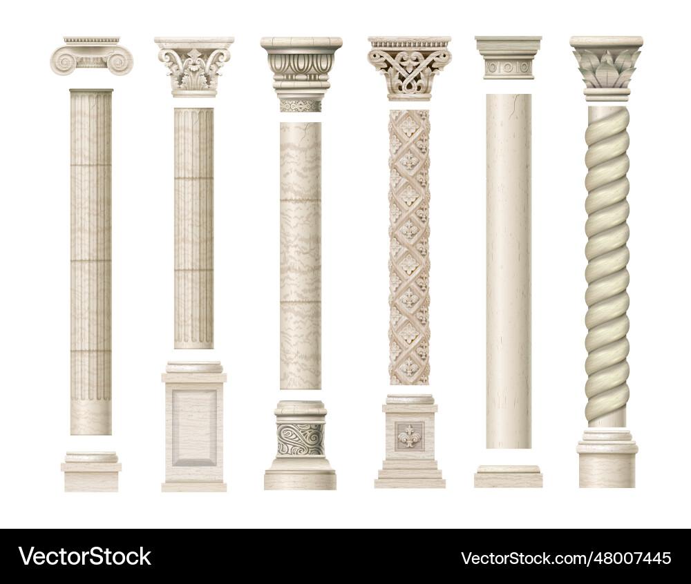Set of old classical columns Royalty Free Vector Image