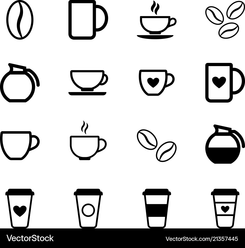 Set of simple coffee icons Royalty Free Vector Image