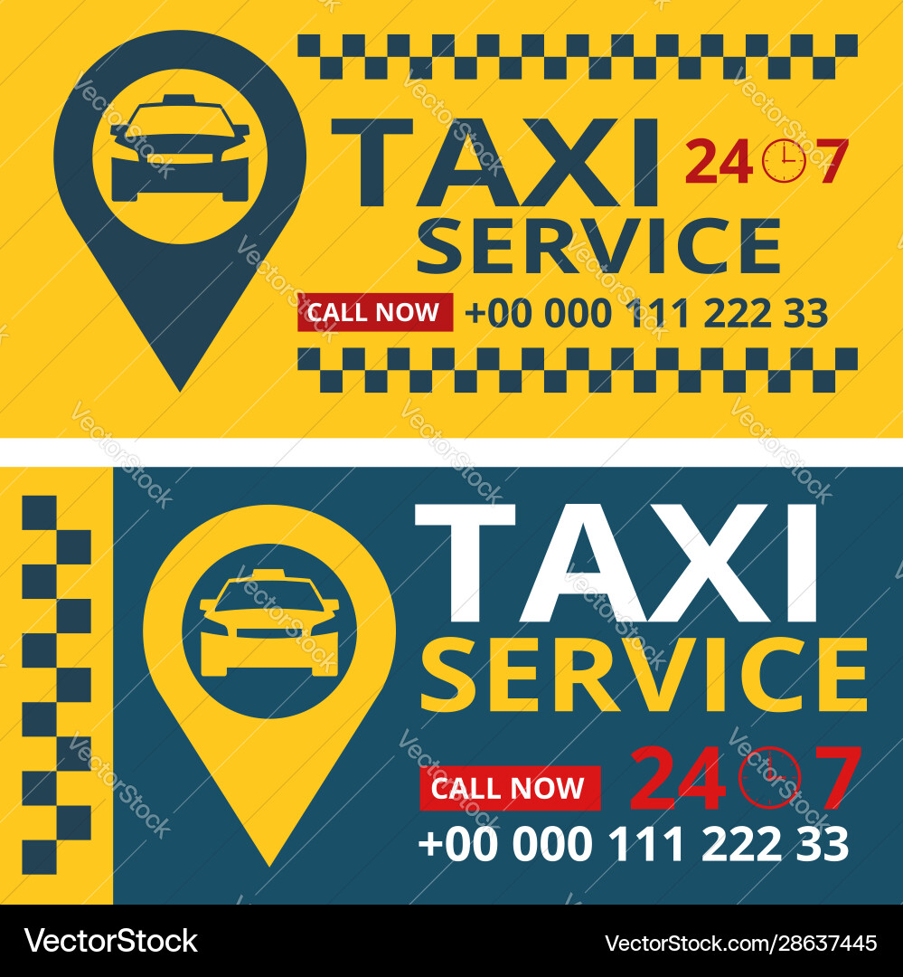 Taxi banner design template for service Royalty Free Vector
