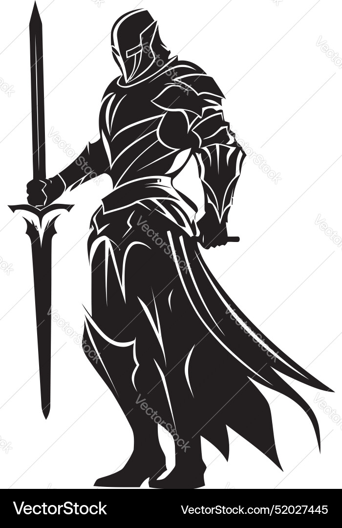 Valorous vigilante black logo design featuring Vector Image