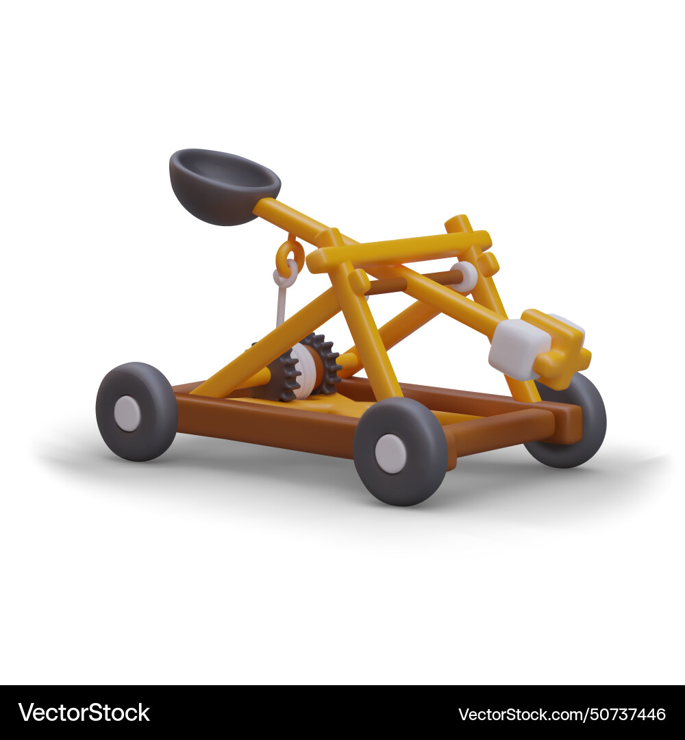 3d realistic catapult for online computer game Vector Image