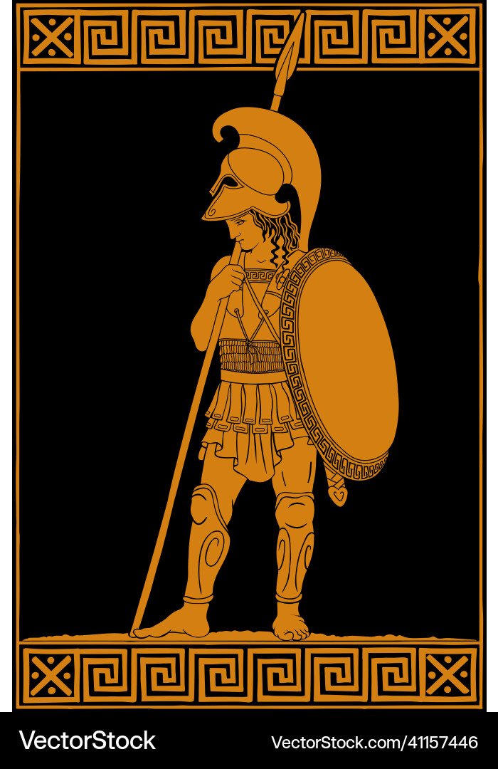 Ancient Greek Soldier Royalty Free Vector Image