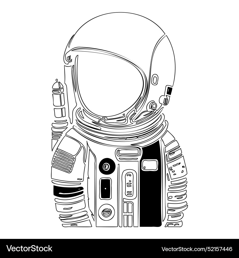 Astronaut outline sketch Royalty Free Vector Image