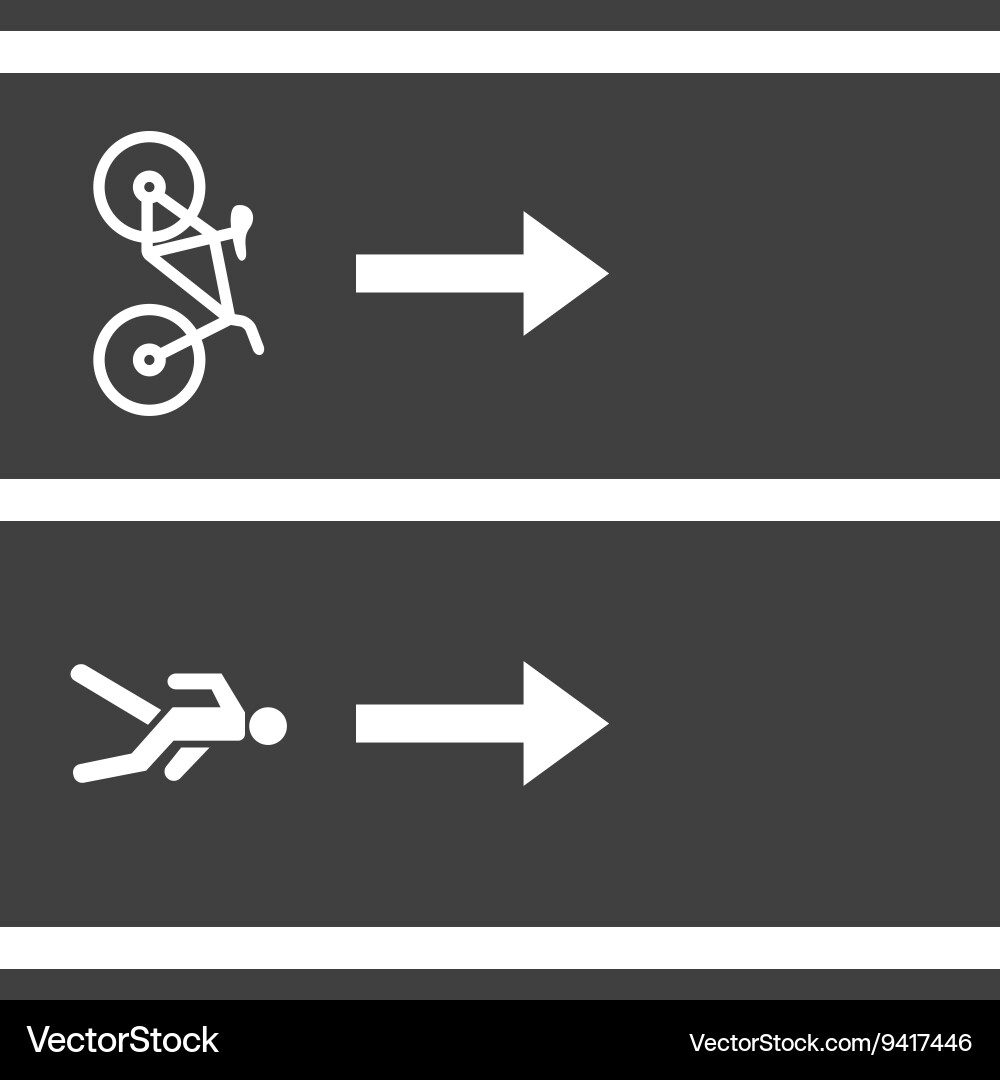 Bicycle and pedestrian paths Royalty Free Vector Image