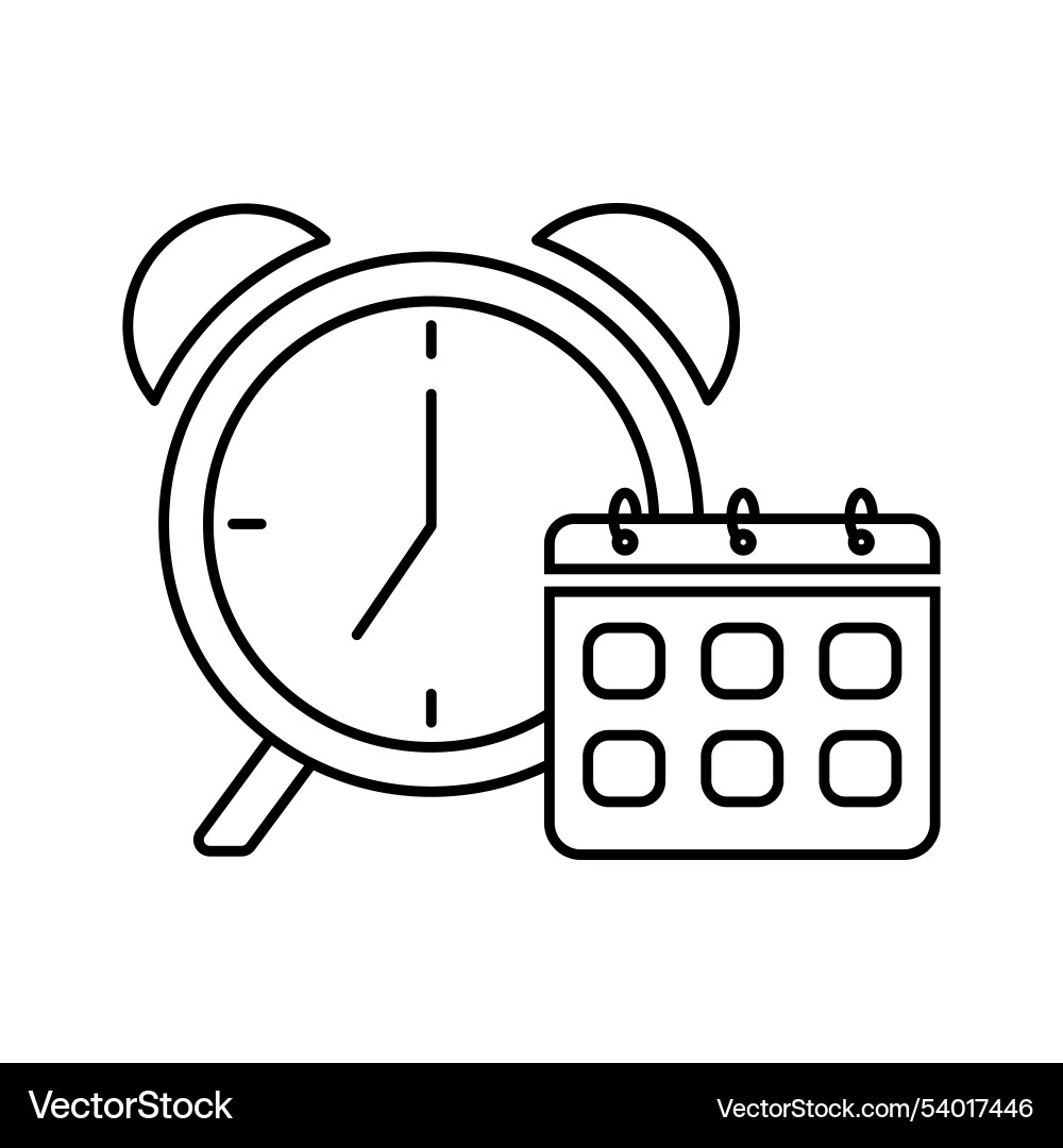 Clock with calendar Royalty Free Vector Image - VectorStock