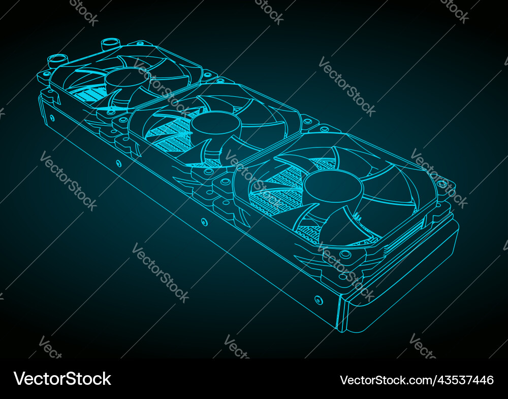 Computer liquid cooling system Royalty Free Vector Image