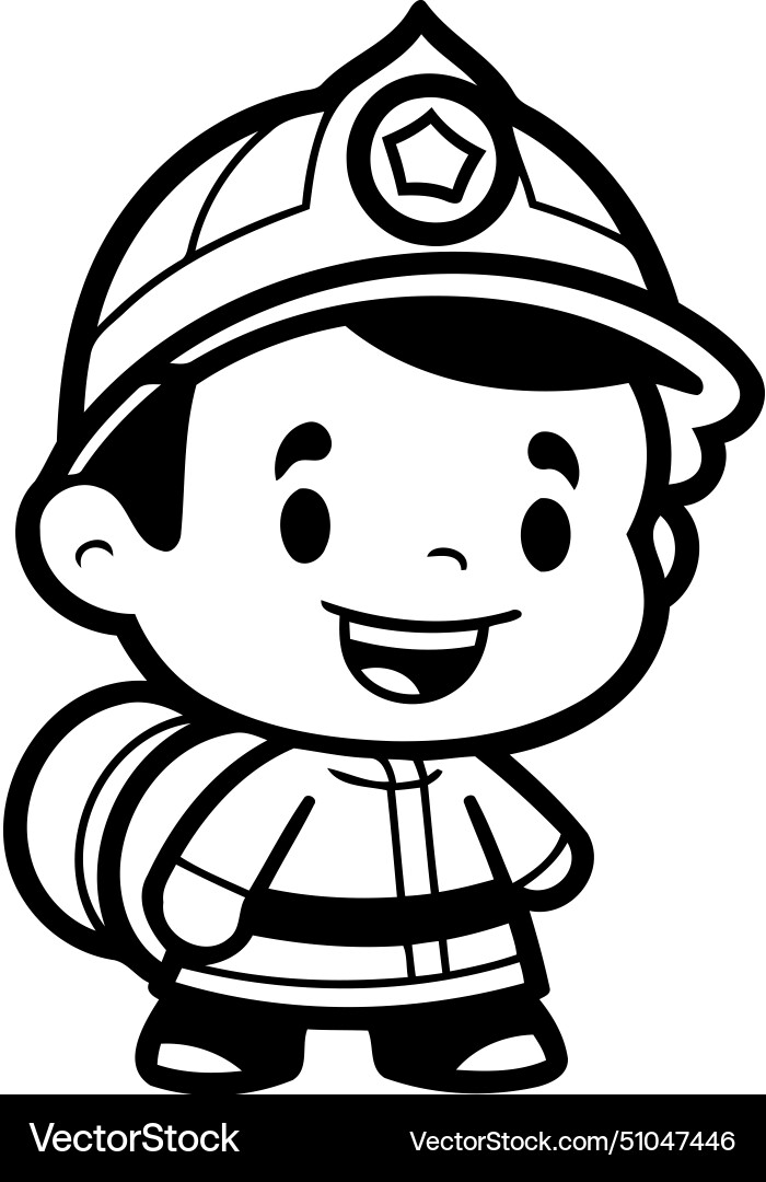Fireman - cute cartoon Royalty Free Vector Image