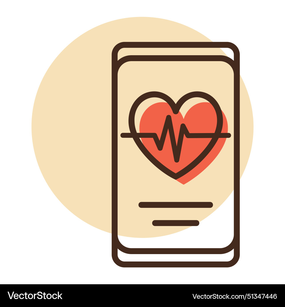 Heartbeat rate in smart phone icon Royalty Free Vector Image